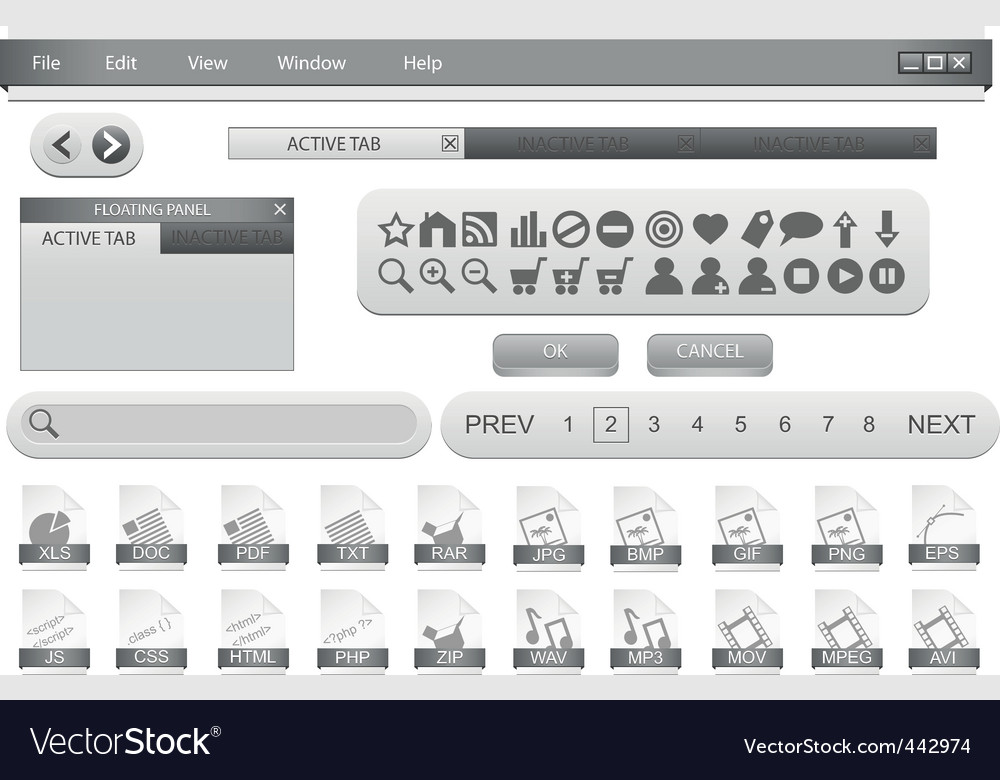 Elements for application Royalty Free Vector Image