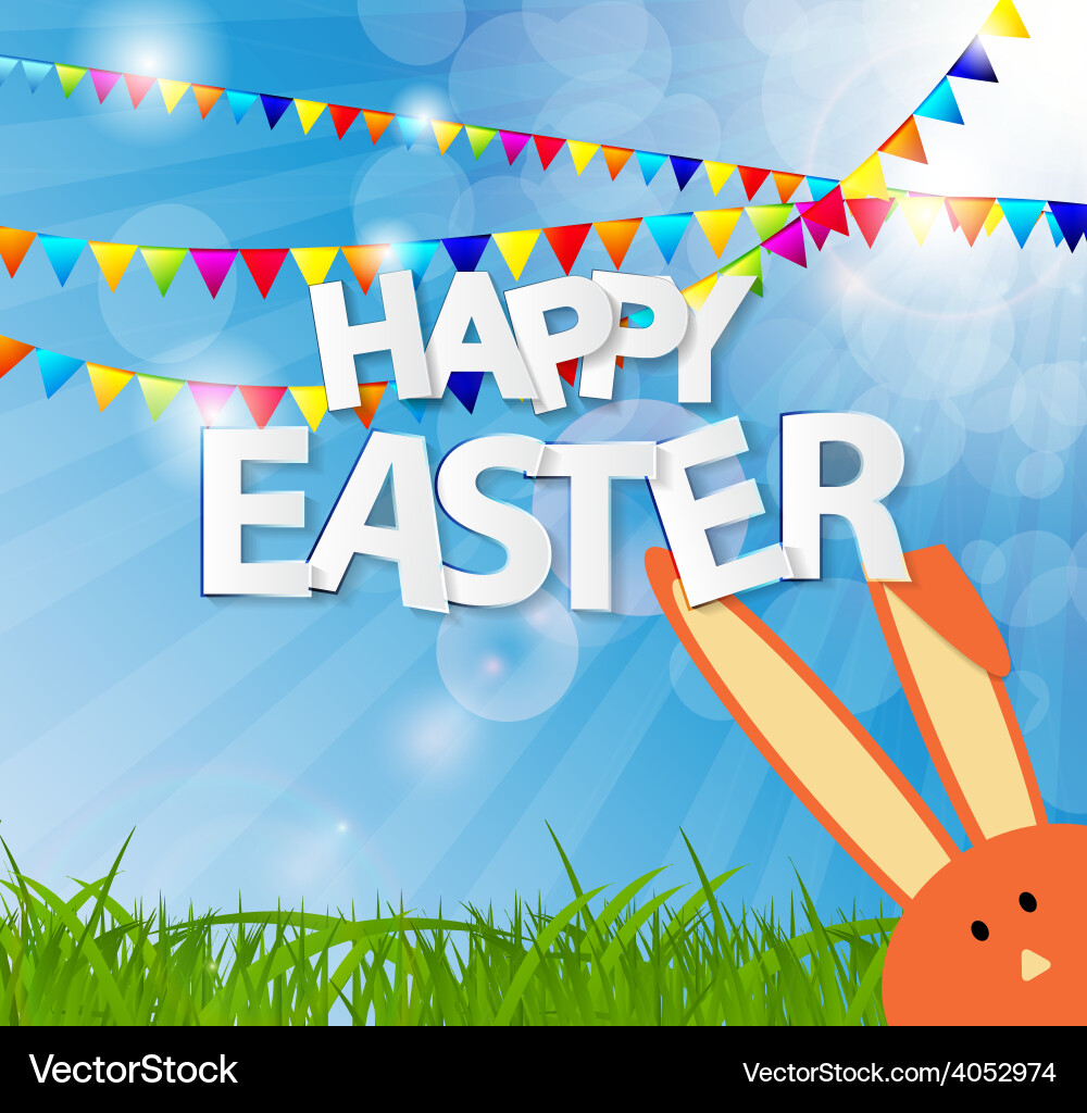 Happy easter spring background Royalty Free Vector Image