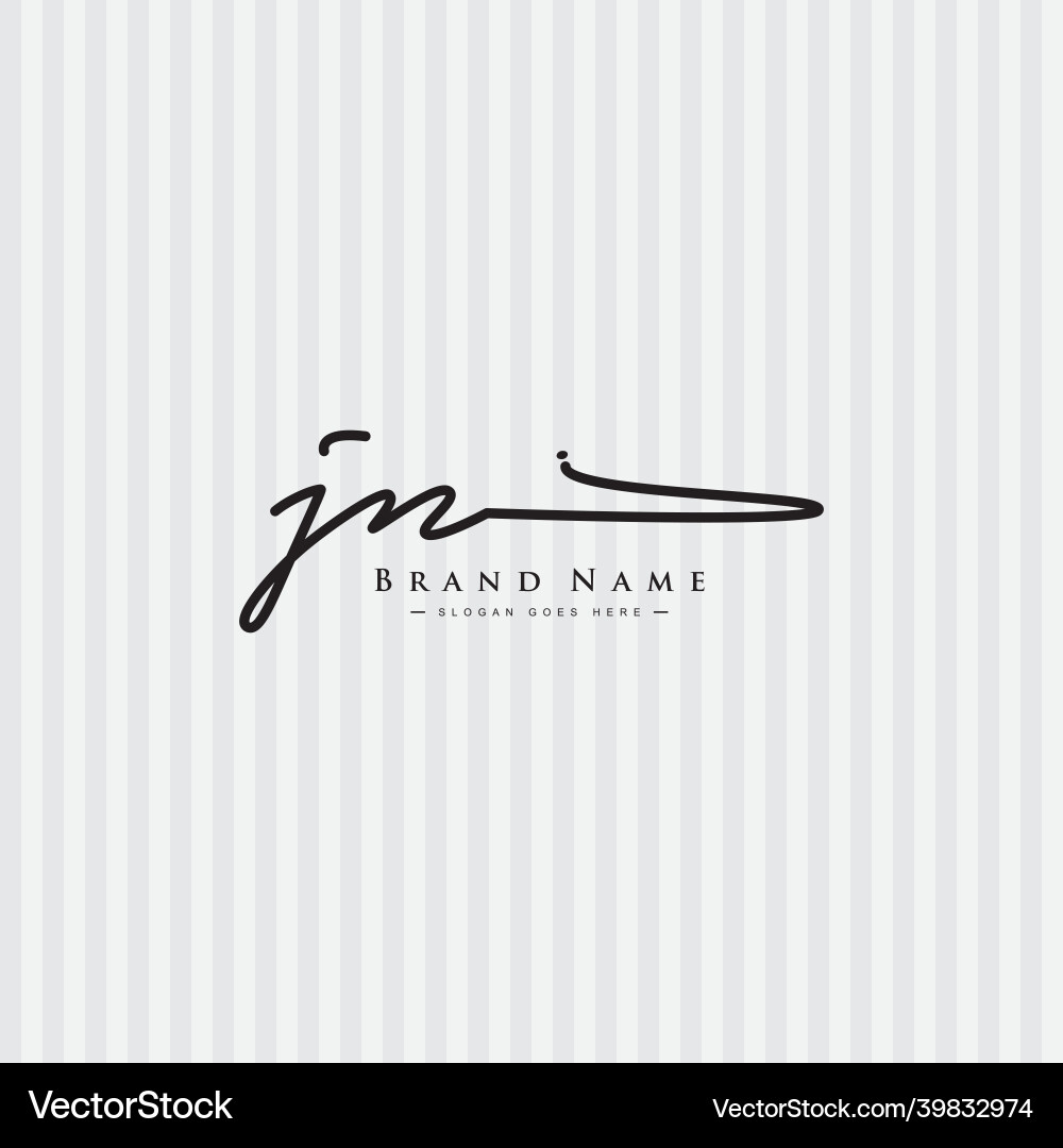 Initial letter jn logo hand drawn signature Vector Image