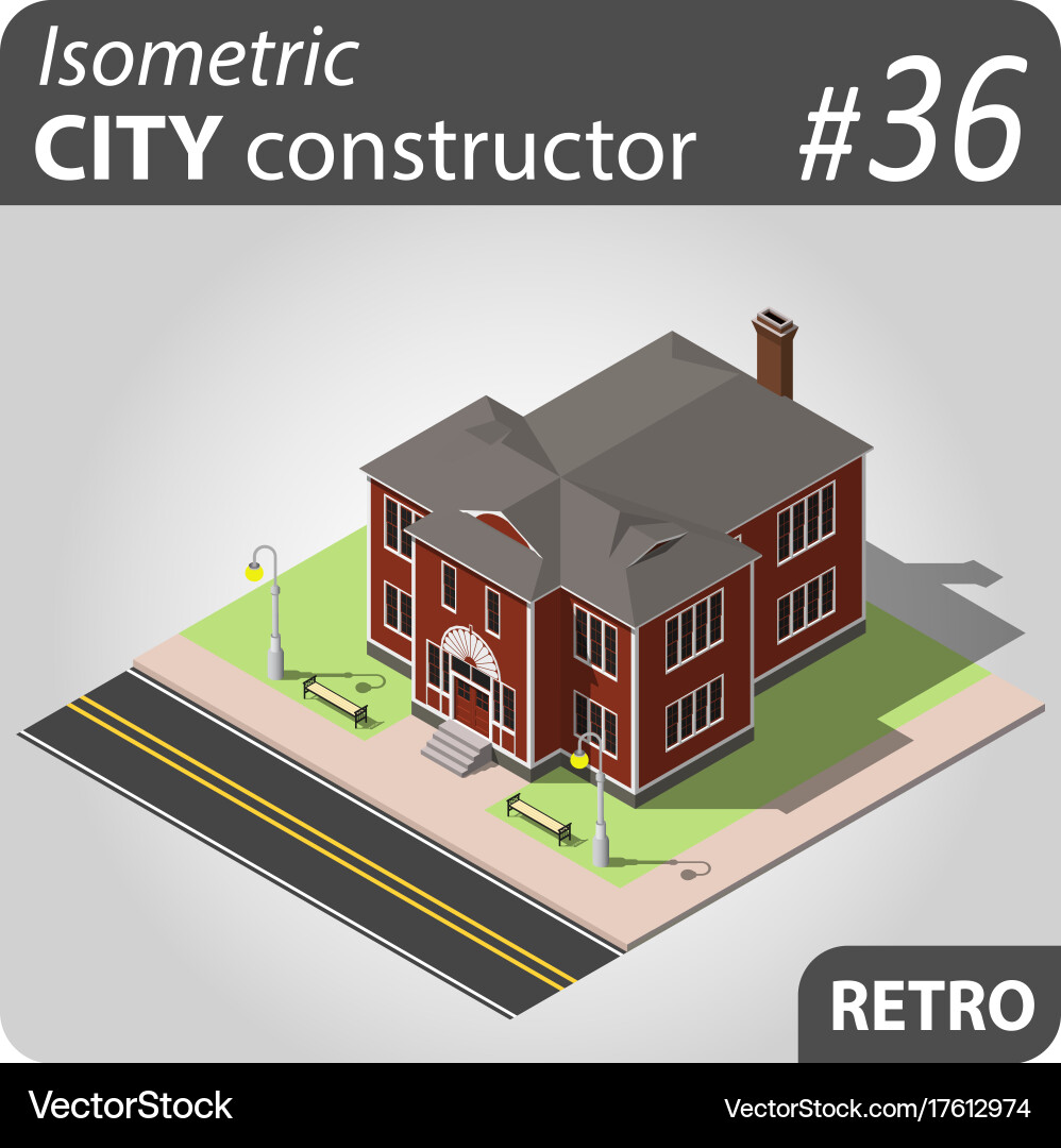 Modern isometric house Royalty Free Vector Image