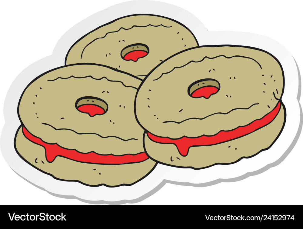 Sticker of a cartoon biscuits Royalty Free Vector Image