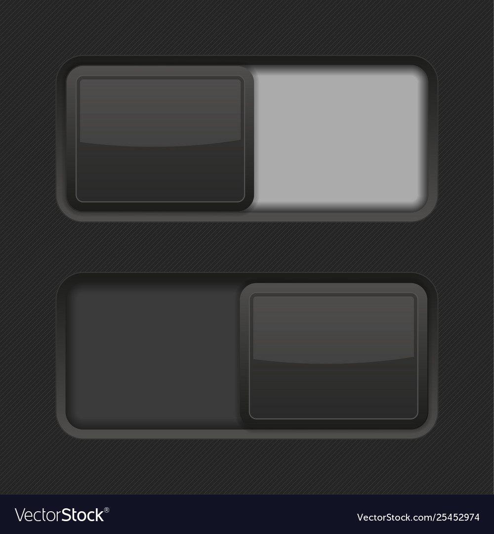 Toggle switch buttons black interface elements Vector Image