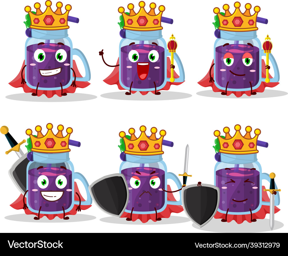 A charismatic king grapes smoothie cartoon Vector Image