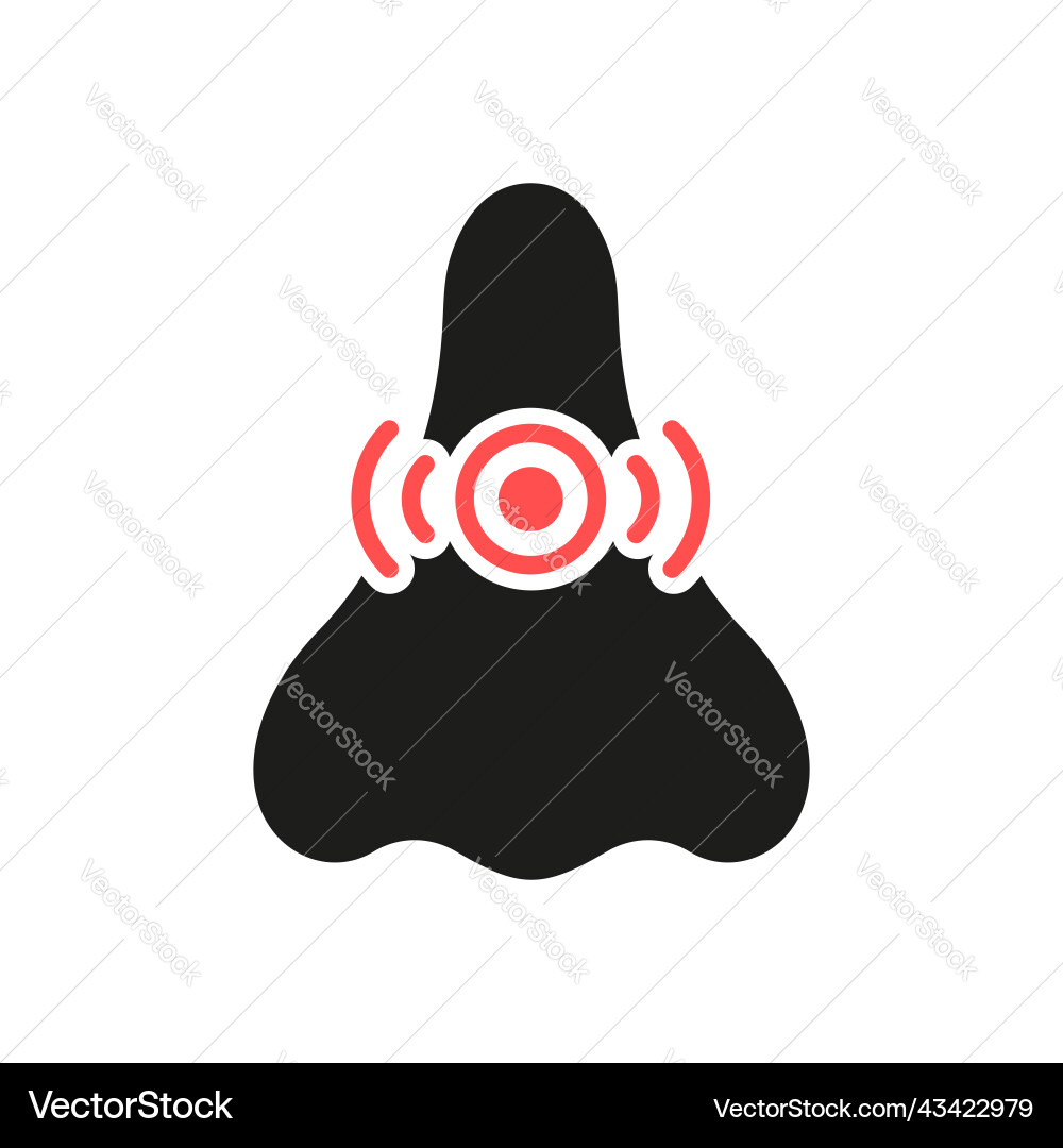 Allergy rhinitis cold icon runny nose Royalty Free Vector