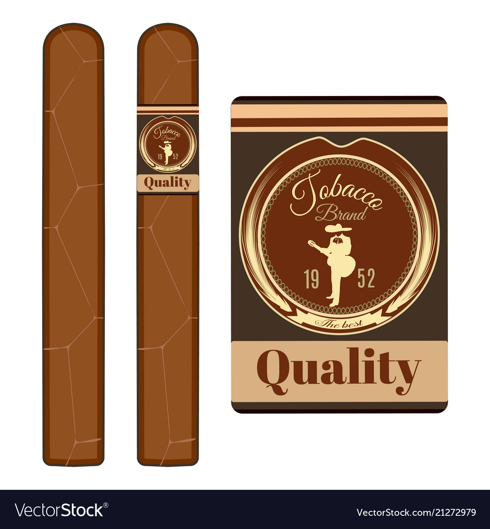 Cigar Label Template Set Flat Royalty Free Vector Image