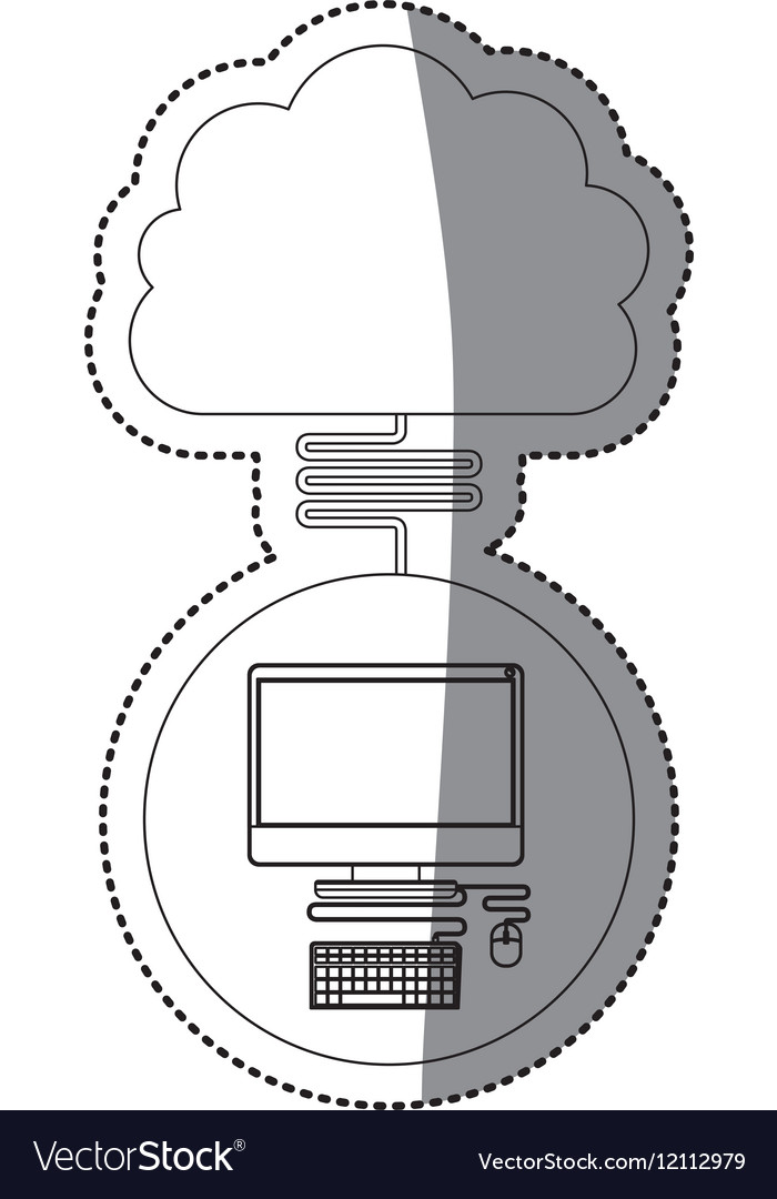 Computer and cloud computing design Royalty Free Vector