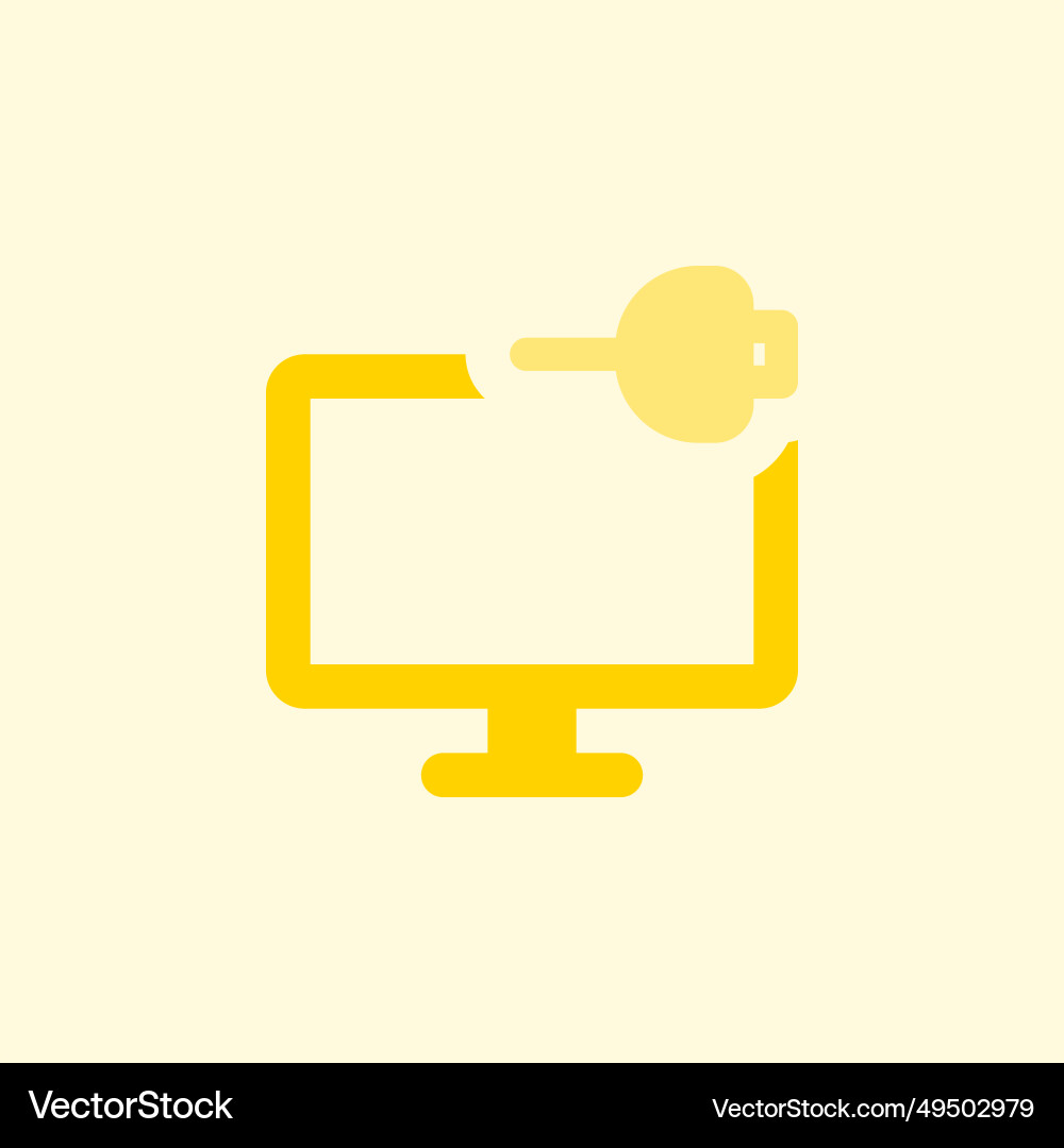 Connection cord between computer and monitor Vector Image