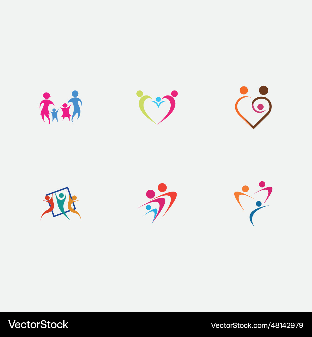 Family logo design template Royalty Free Vector Image