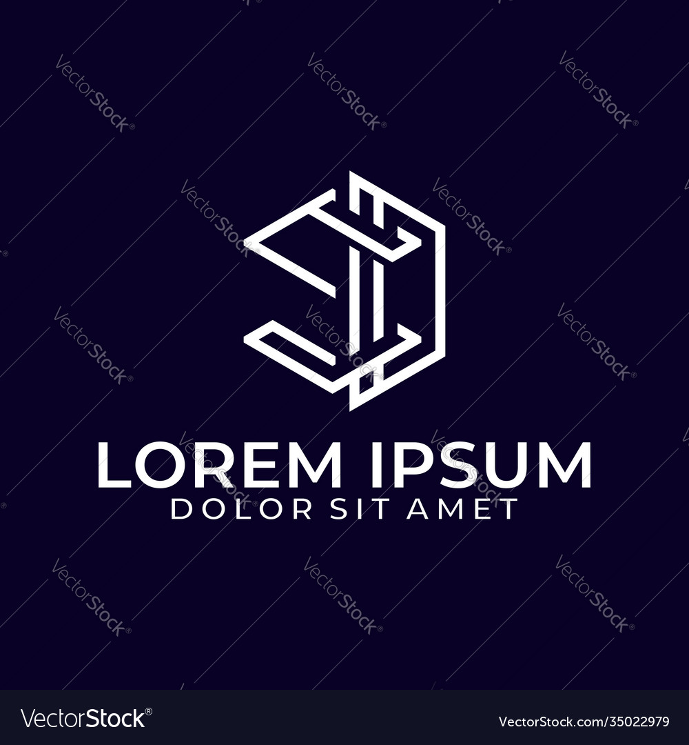 Initial letter sd logo template with geometric Vector Image