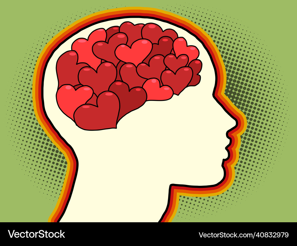 Red heart valentine love romance thoughts Vector Image