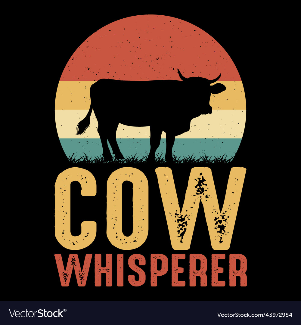 Funny Cow Lover Retro Vintage Cow T Shirt Design Vector Image