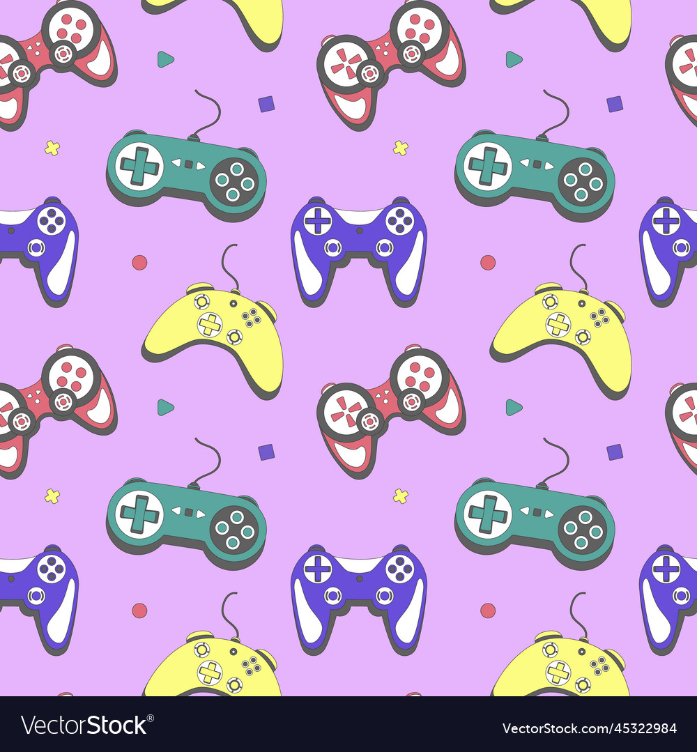 Seamless pattern gamepad controller Royalty Free Vector Seamless pattern gamepad controller Royalty Free Vector