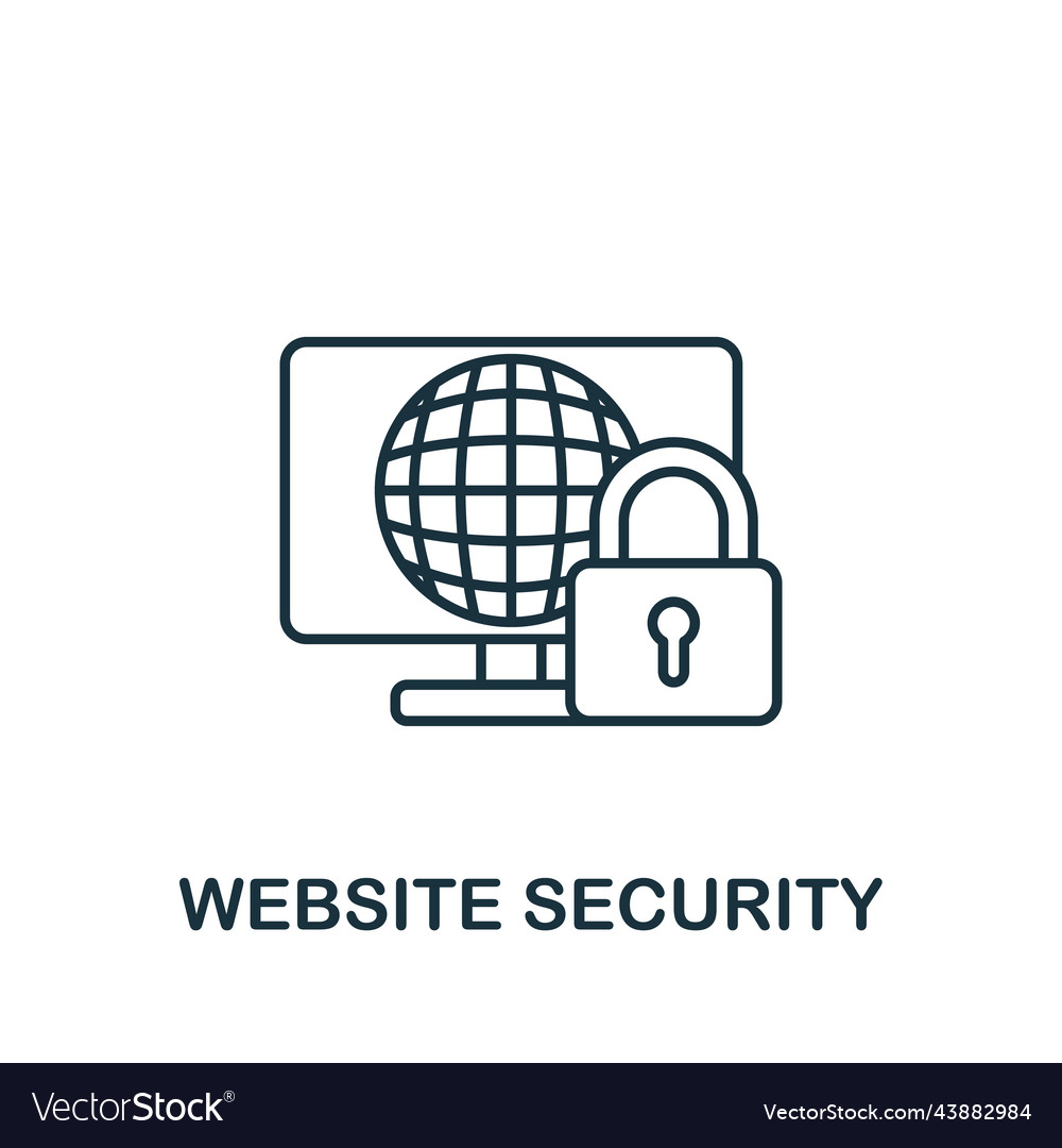 Website security icon line simple web development Vector Image