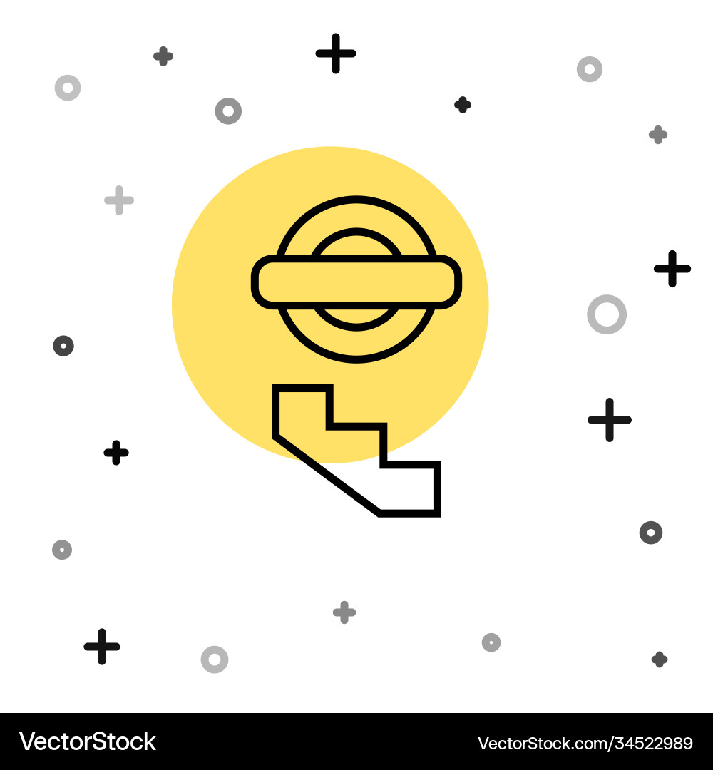 Black line london underground icon isolated Vector Image