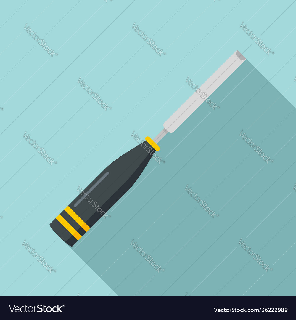 Chisel carpenter icon flat style Royalty Free Vector Image