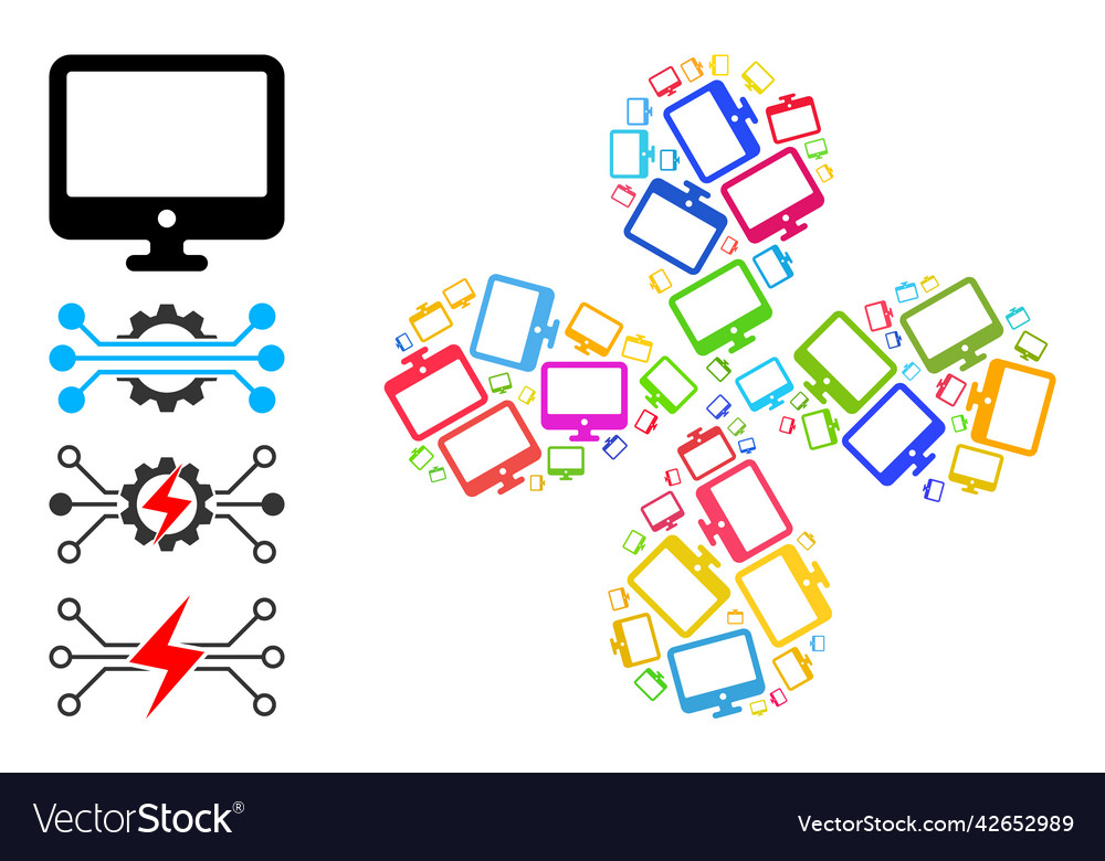 Computer display icon colorful curl fireworks Vector Image Computer display icon colorful curl fireworks Vector Image