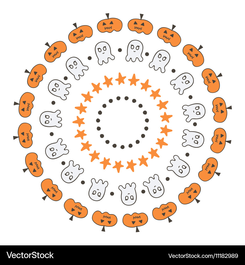 Cute doodle hand drawn halloween borders Vector Image