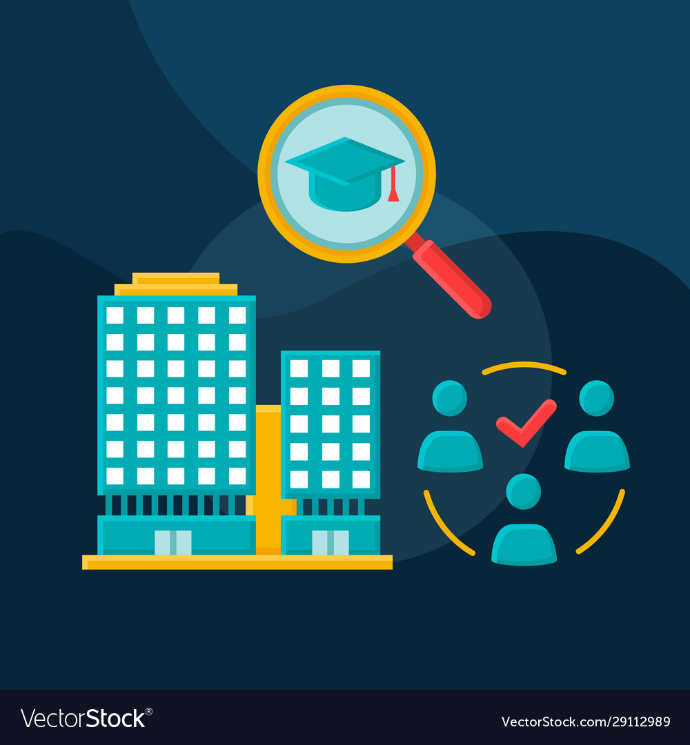 Internship flat concept icon Royalty Free Vector Image