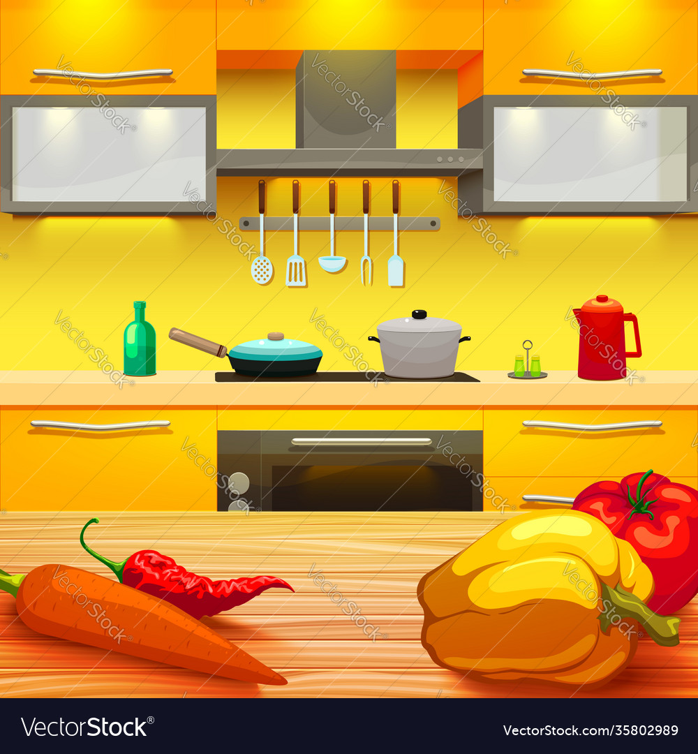 Kitchen table Royalty Free Vector Image - VectorStock