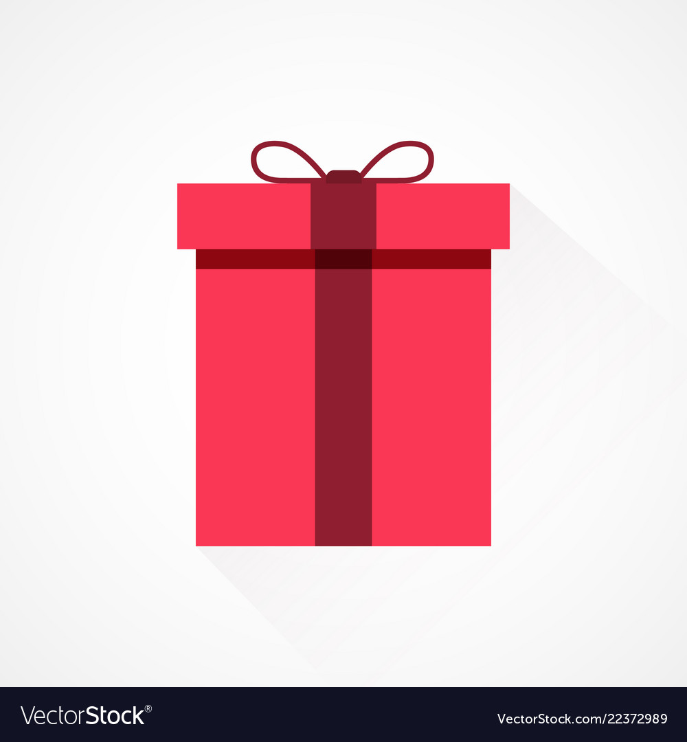 Red flat present box concept Royalty Free Vector Image