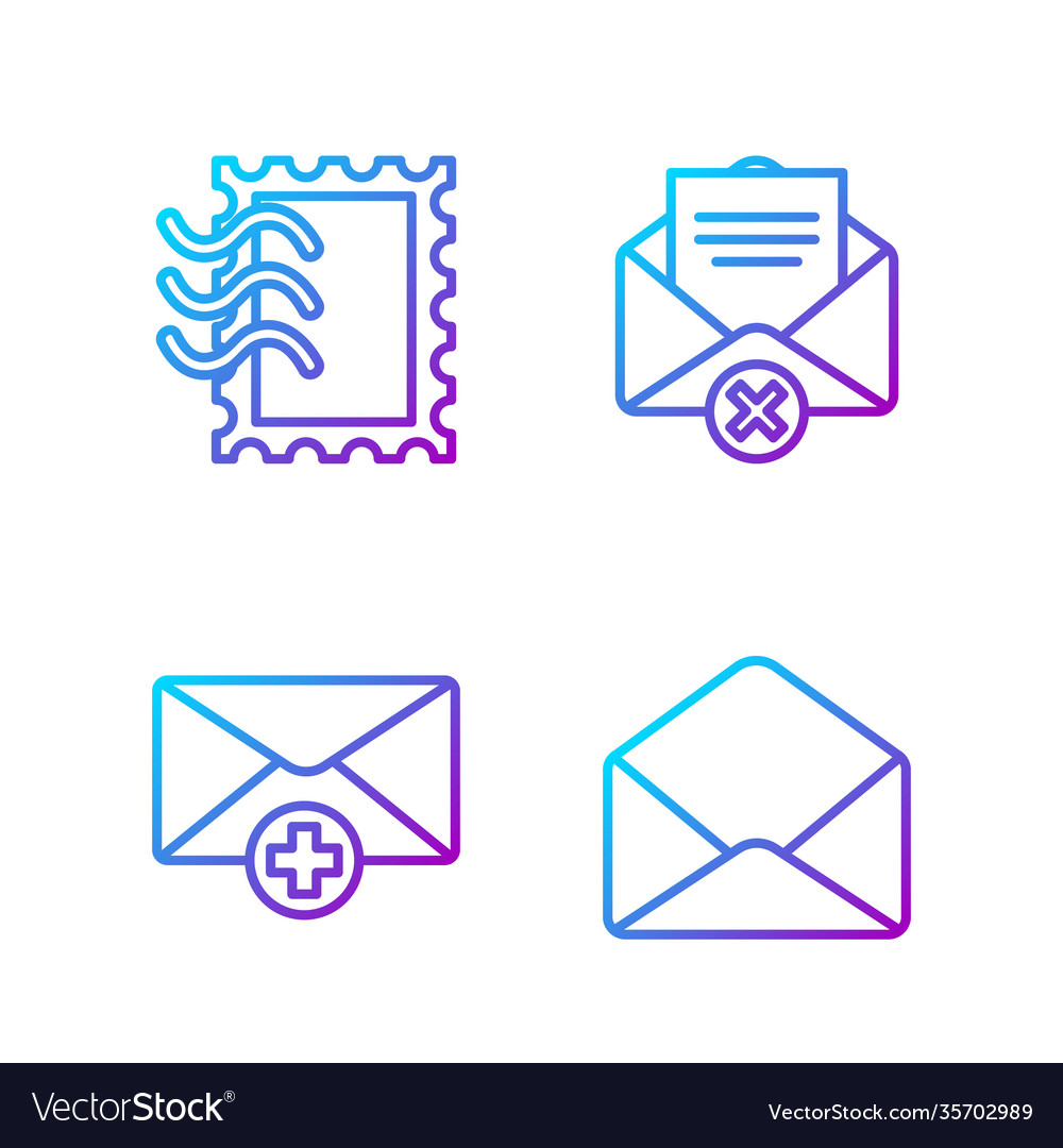 Set line envelope received message concept Vector Image Set line envelope received message concept Vector Image