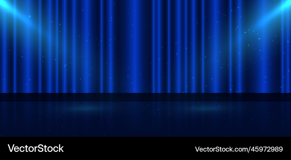 Dark Blue Stage Curtains