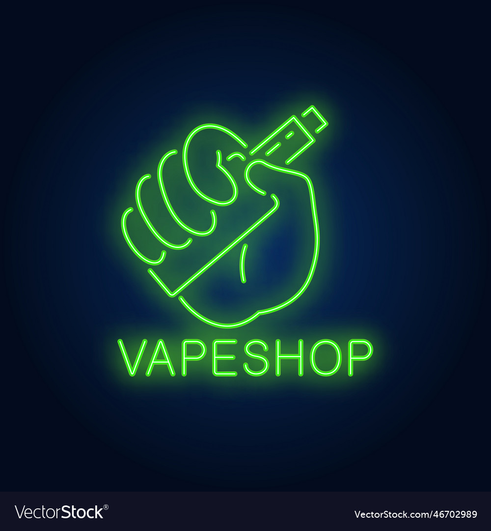 Vape Shop Neon Sign Royalty Free Vector Image Vectorstock