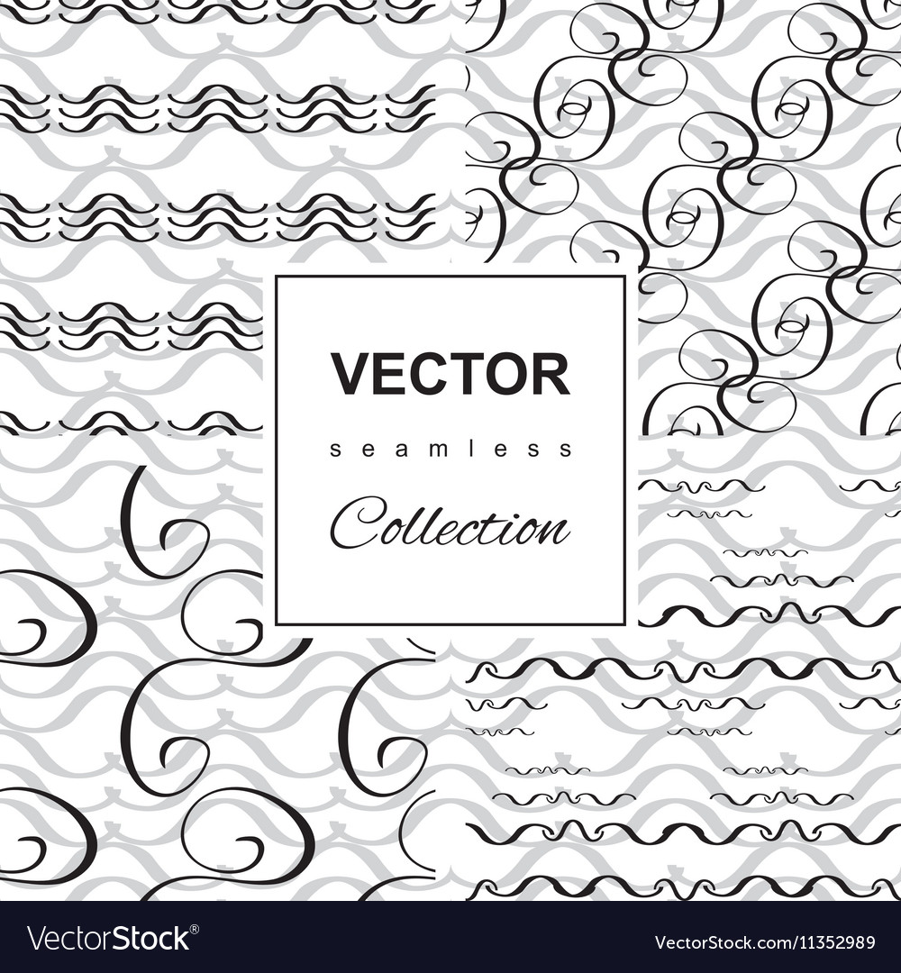 Wave icon pattern set Royalty Free Vector Image