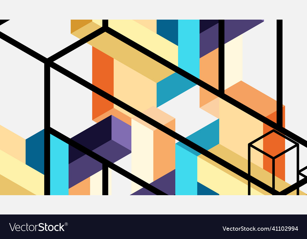 Abstract background 3d cubes cubic elements Vector Image