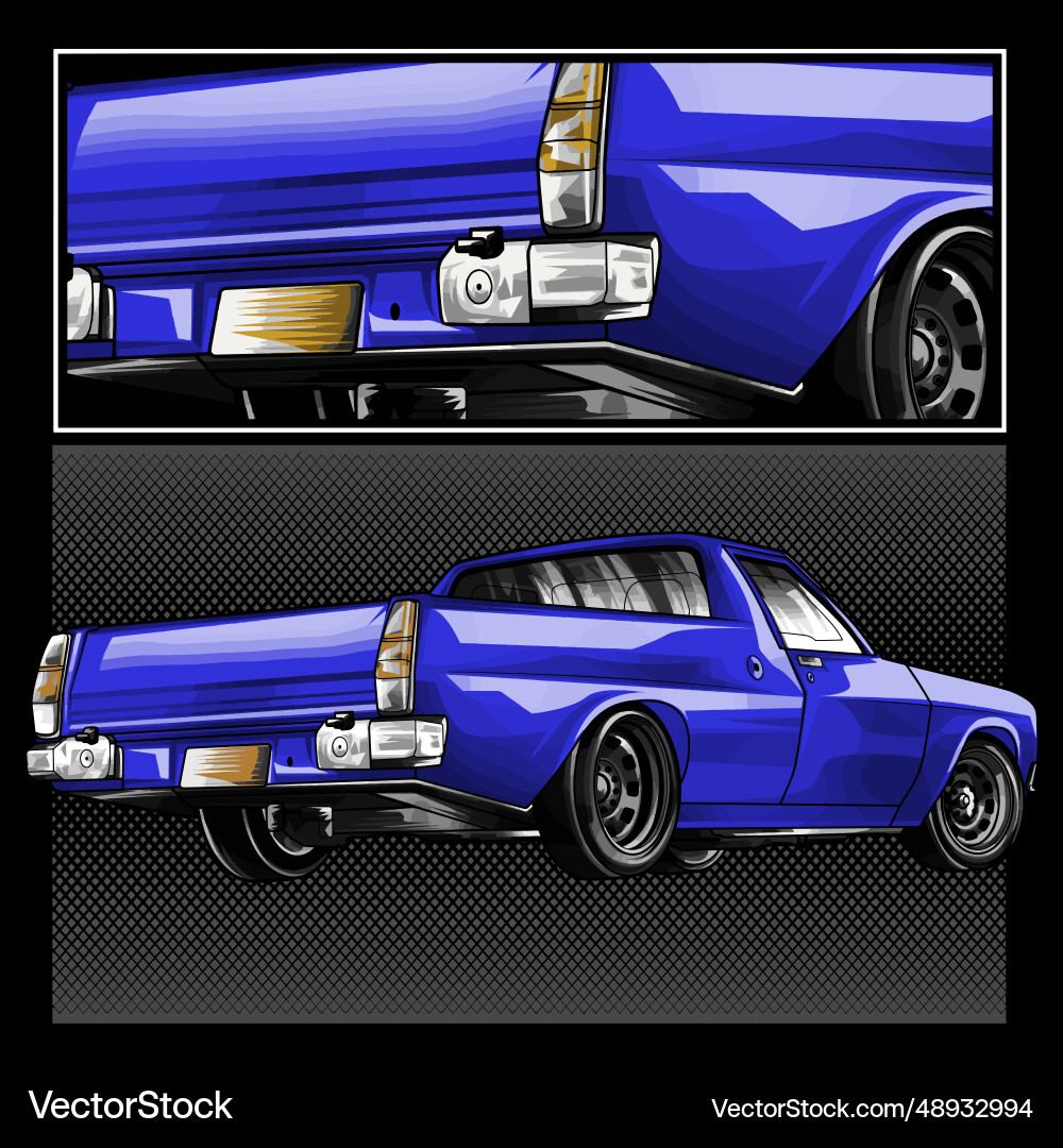 Blue drag racing car with black strip Royalty Free Vector