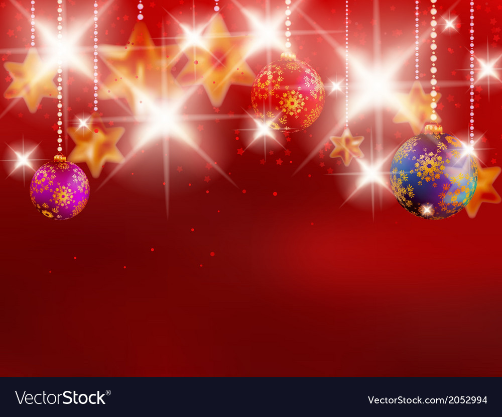 Christmas background with baubles Royalty Free Vector Image