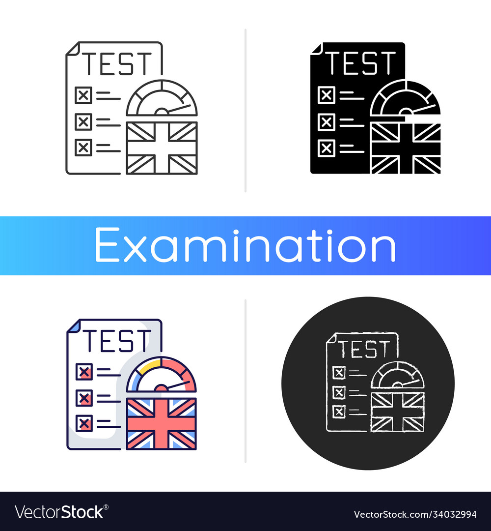 Proficiency English Test Icon Royalty Free Vector Image
