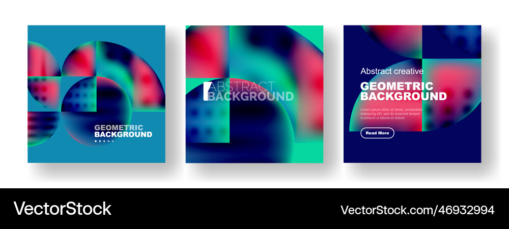 Set of abstract geometric posters designs Vector Image
