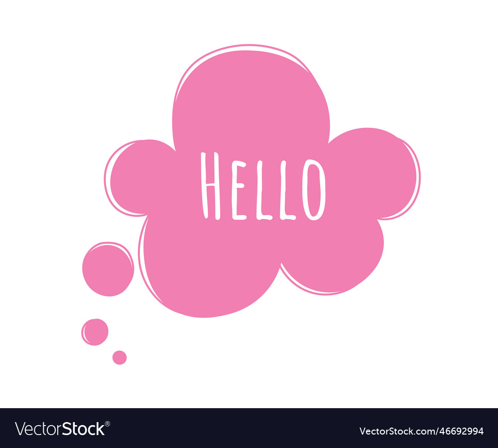 Speech Bubble Hello Royalty Free Vector Image Vectorstock 