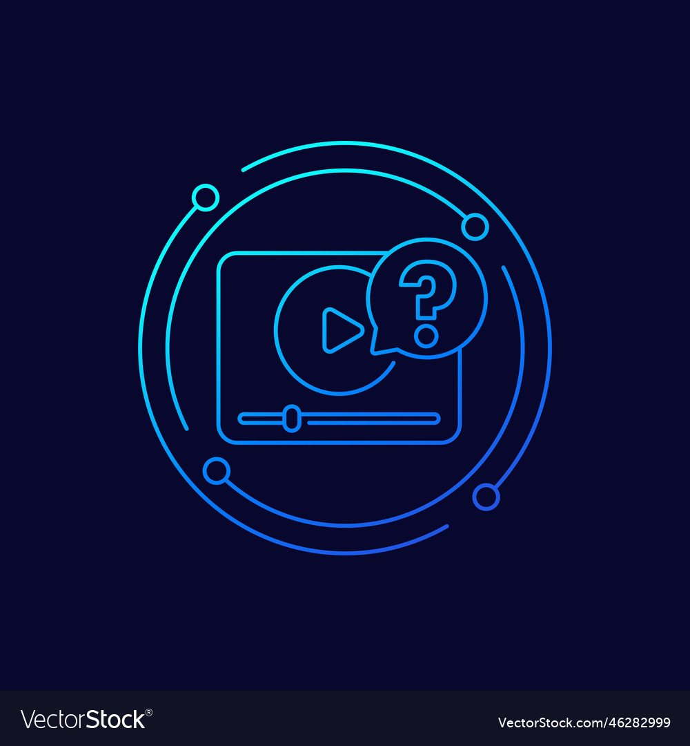 Explainer video icon linear design Royalty Free Vector Image