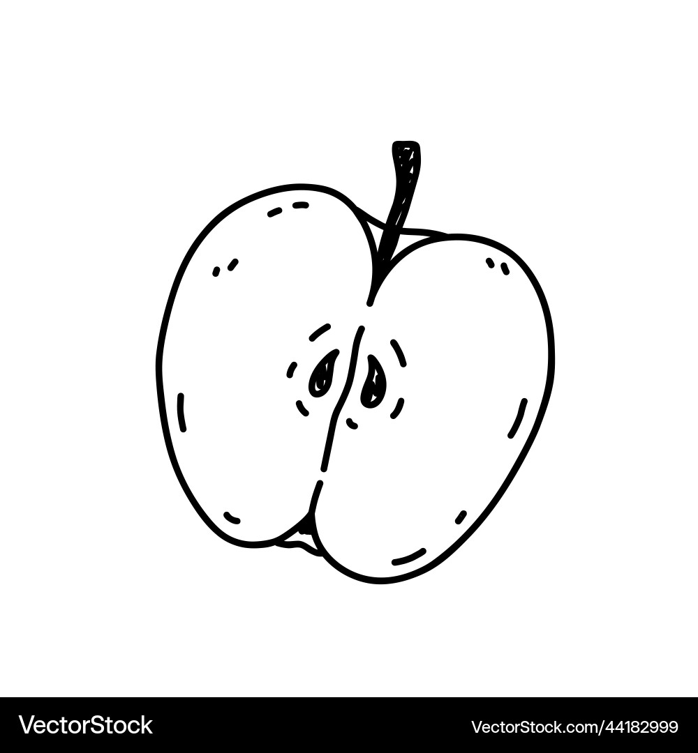 Half an apple isolated on white background Vector Image