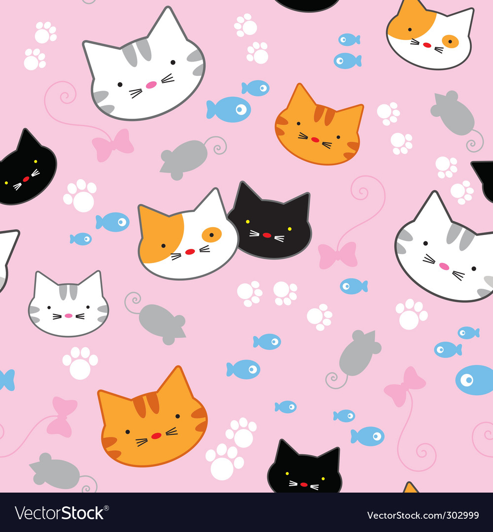 Kitten pattern Royalty Free Vector Image - VectorStock
