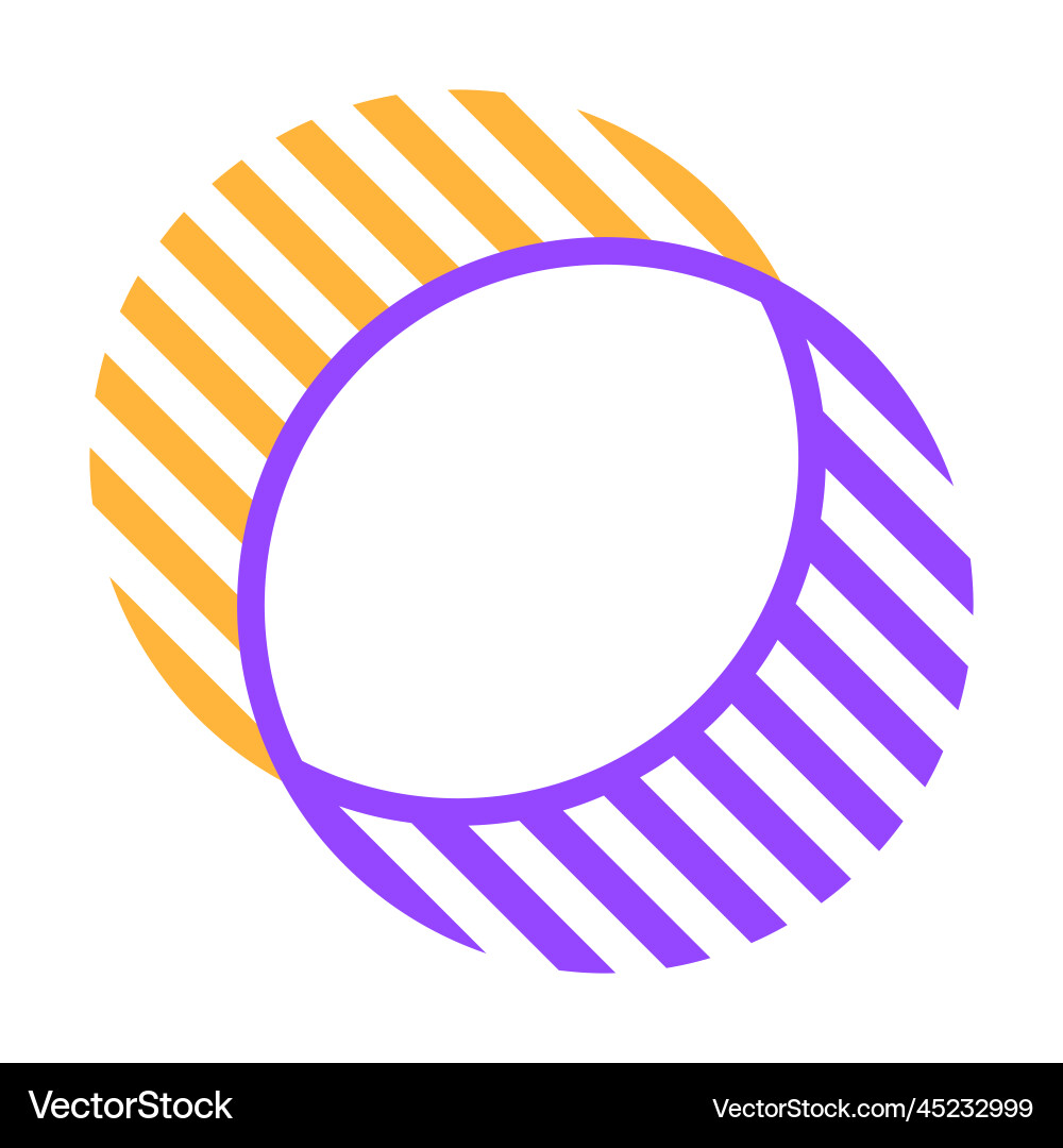 Round figures purple and orange brochure element Vector Image