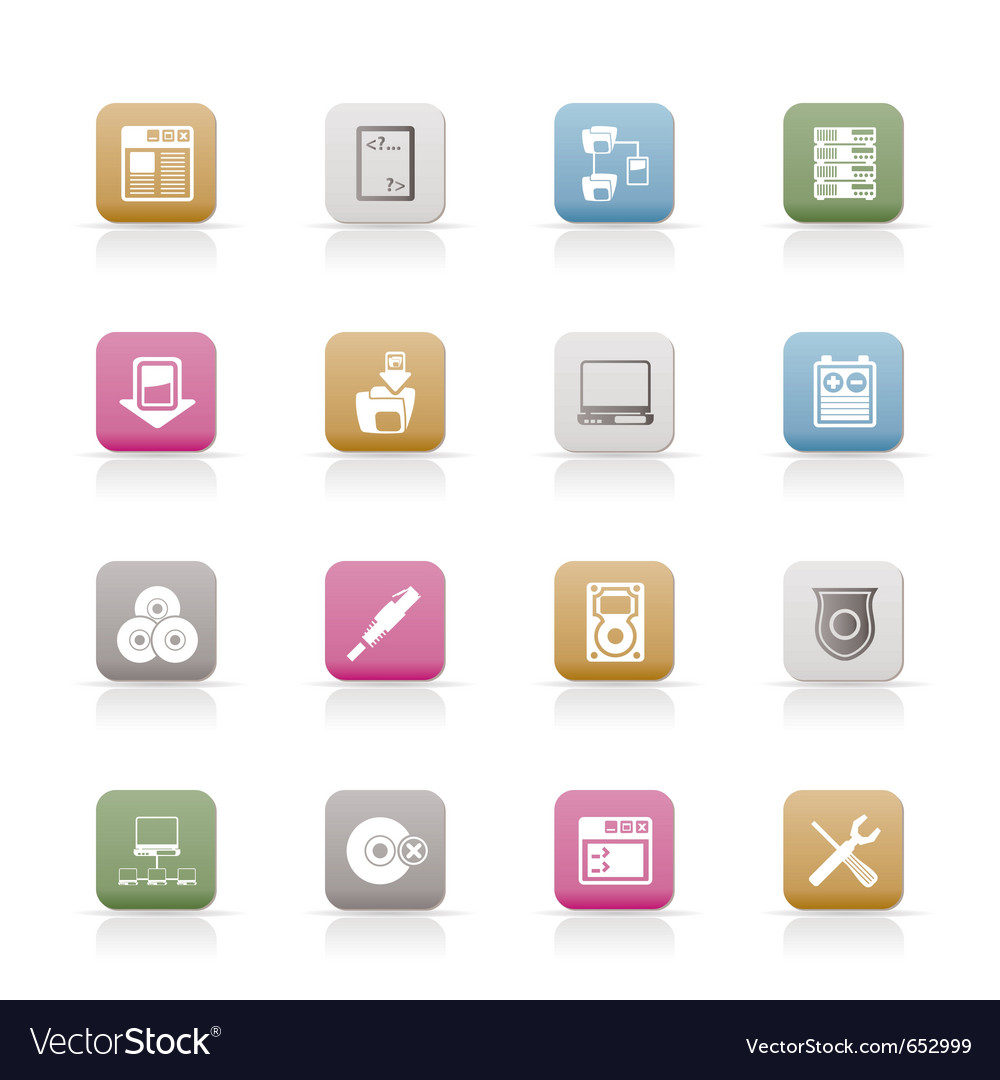 Server side computer icons Royalty Free Vector Image