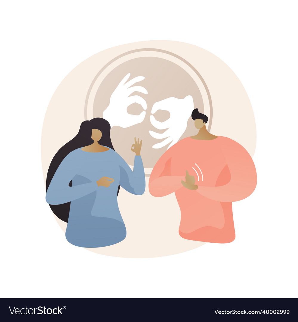 Sign Language Conversation Abstract Concept Vector Image