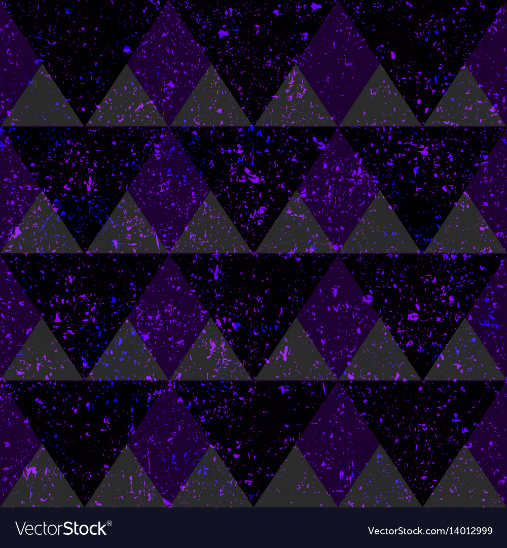 Space triangle seamless pattern with grunge effect
