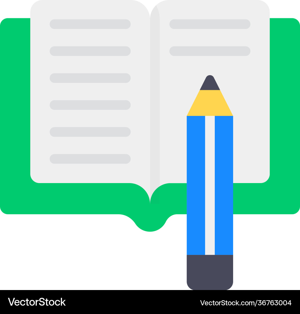 Book writing Royalty Free Vector Image - VectorStock