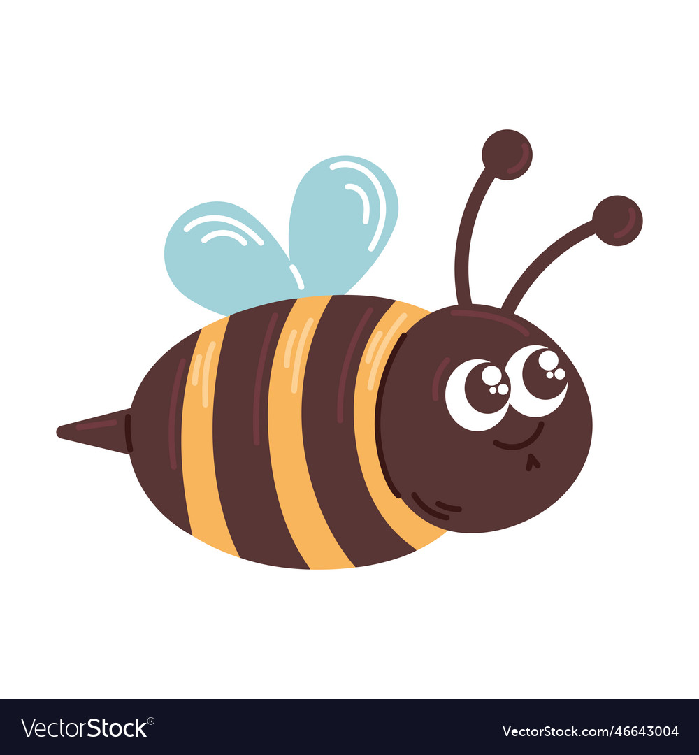 Cute Honey Bee Flying Royalty Free Vector Image