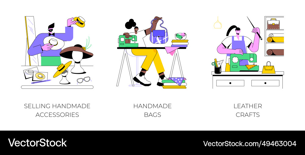 Selling handmade accessories isolated cartoon Vector Image