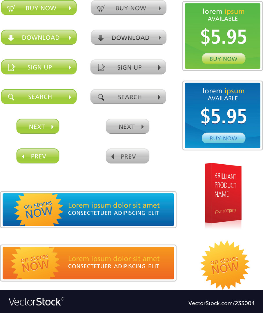 Web elements Royalty Free Vector Image - VectorStock