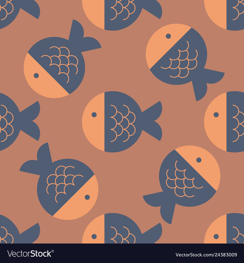 Fish geometric pattern Royalty Free Vector Image