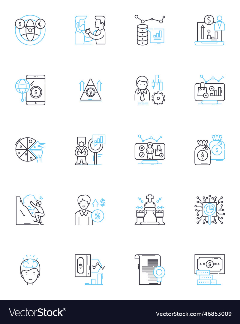 Mtary speculation linear icons set rumors Vector Image Mtary speculation linear icons set rumors Vector Image