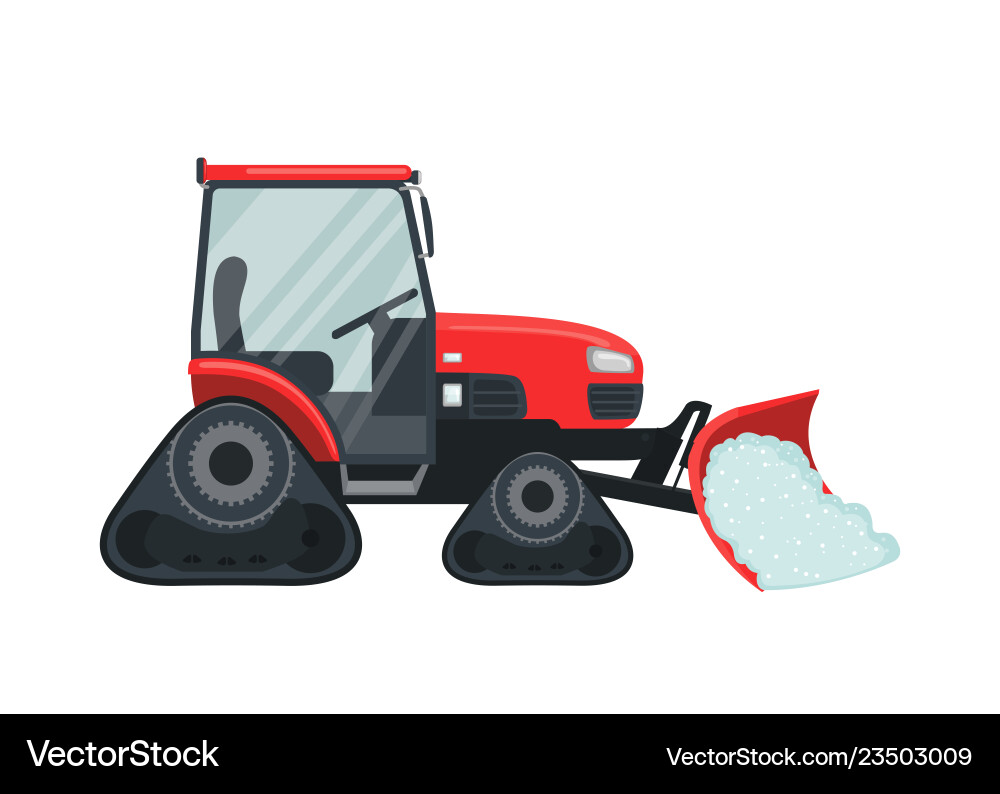 Snow tractor icon in flat style isolated on white Vector Image