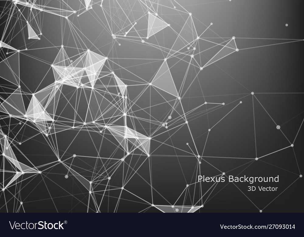 Abstract Particles And Lines Plexus Effect Vector Image