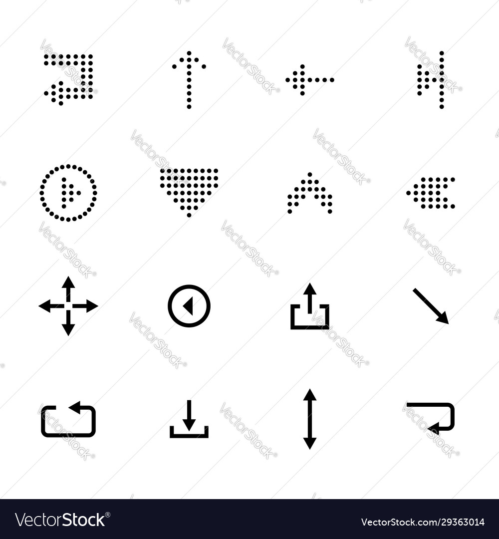 Black arrows icon set pointers for navigation Vector Image